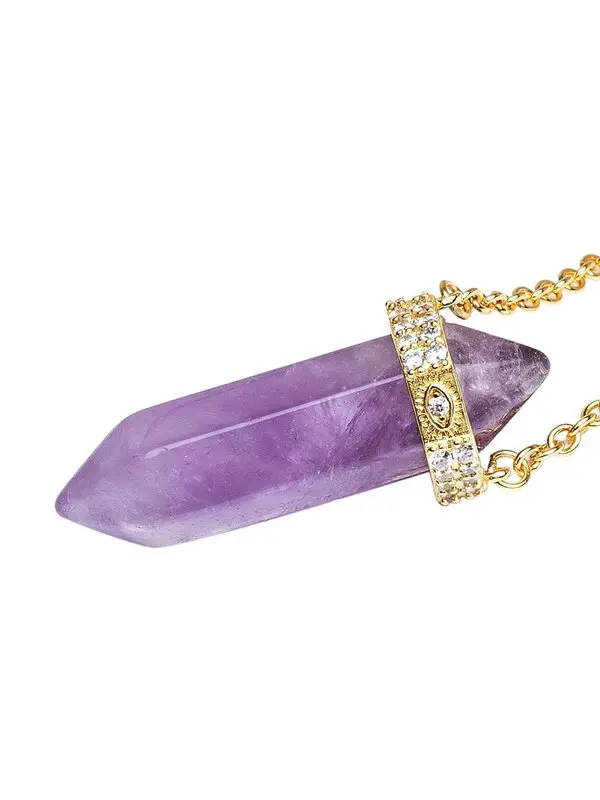 NIALAYA JEWELRY Amethyst Pendant Necklace - Purple