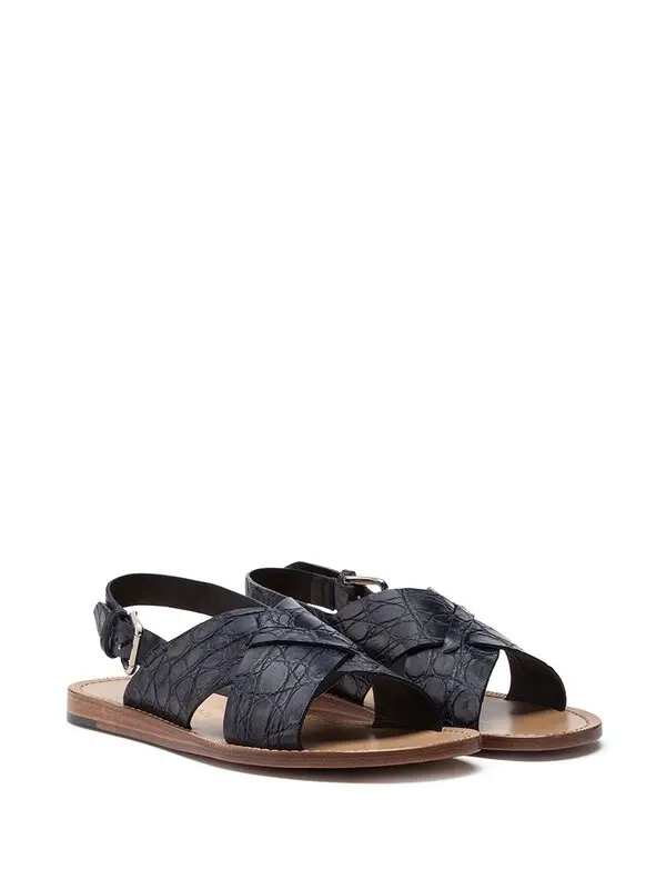 Dolce & Gabbana Crossover-strap Leather Sandals - Blue