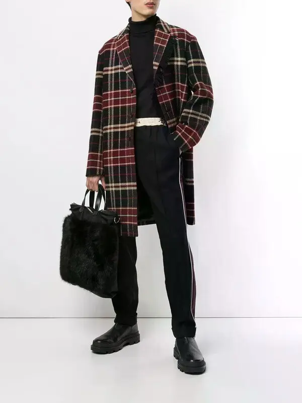 PORTS V Checkered Single-breasted Coat