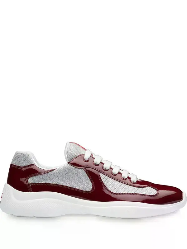 Prada America's Cup Panelled Sneakers - Red