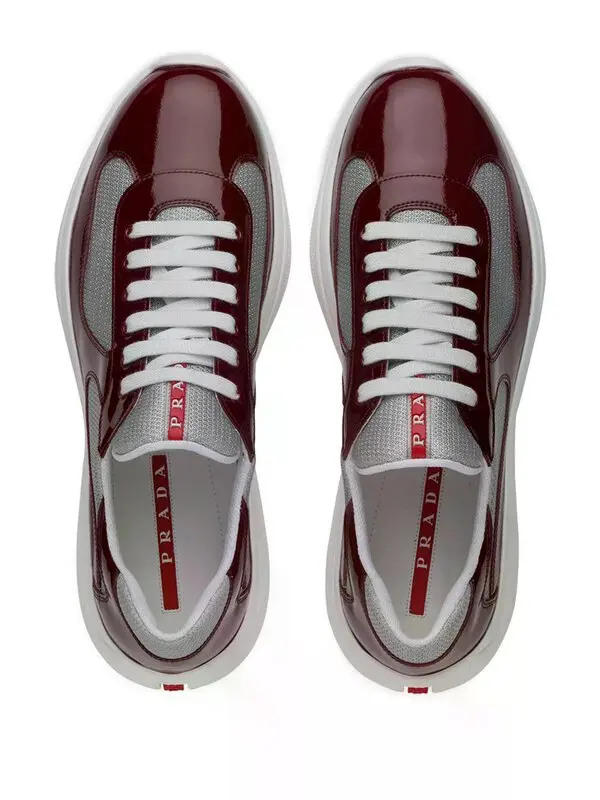 Prada America's Cup Panelled Sneakers - Red
