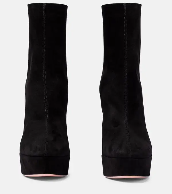 AQUAZZURA Saint Honore 120 Suede Platform Ankle Boots