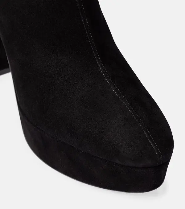 AQUAZZURA Saint Honore 120 Suede Platform Ankle Boots