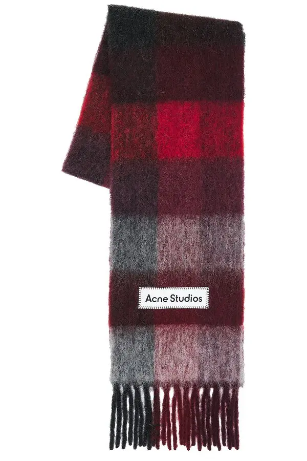 Acne Studios Scarf In Brown - Red & Black