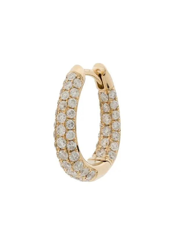 Jacquie Aiche 14kt Yellow Inside Out Diamond Hoop Earring - Gold