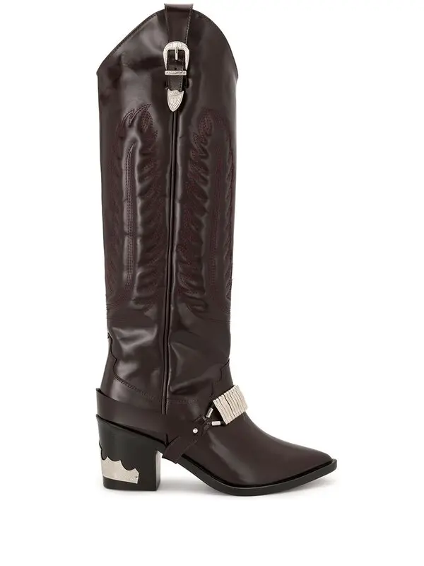 Toga Over-the-knee Cowboy Boots - Red