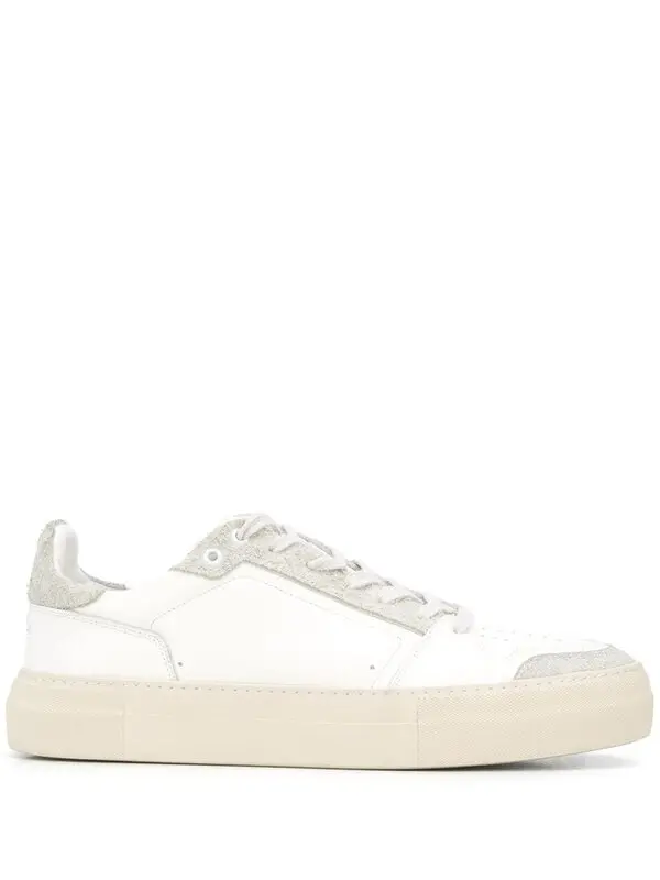AMI Paris Leather Panel Low Top Sneakers