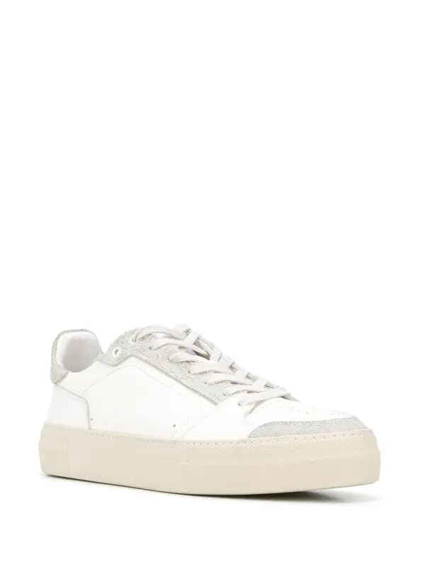 AMI Paris Leather Panel Low Top Sneakers