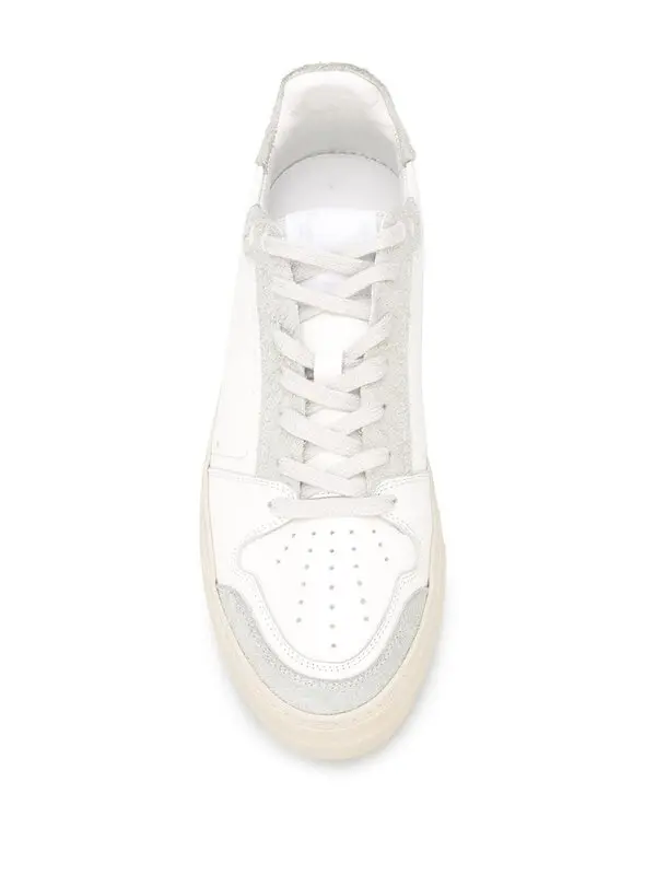 AMI Paris Leather Panel Low Top Sneakers