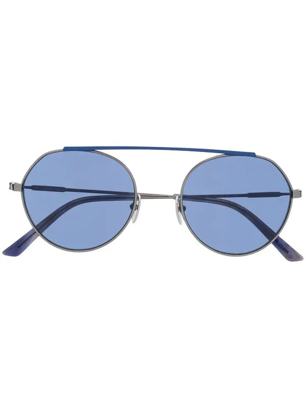 Calvin Klein Two-tone Round Frame Sunglasses - Blue