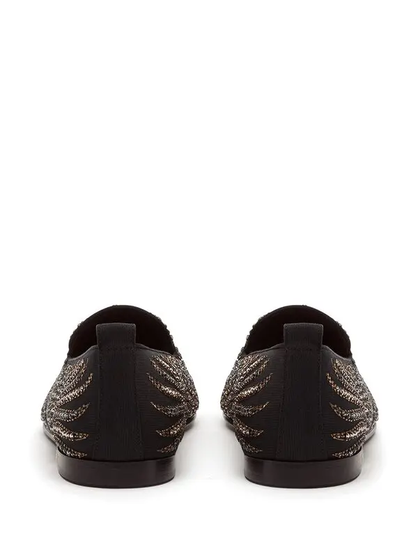Dolce & Gabbana Crystal-embellished Velvet Slippers - Black