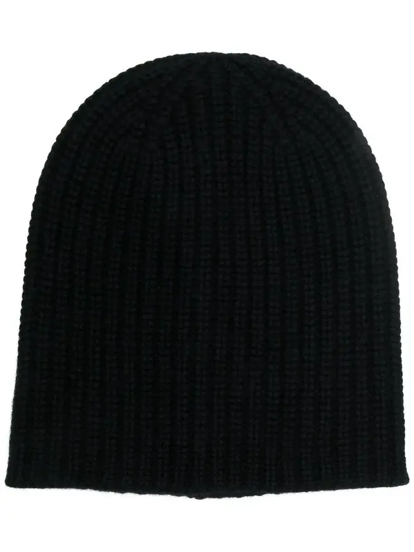 ALEX MILL Cashmere Ribbed Beanie - Black