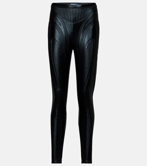 MUGLER Embossed Scuba Leggings