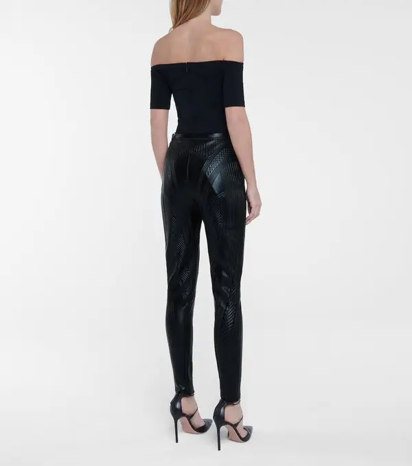 MUGLER Embossed Scuba Leggings
