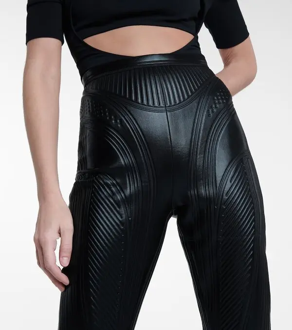 MUGLER Embossed Scuba Leggings