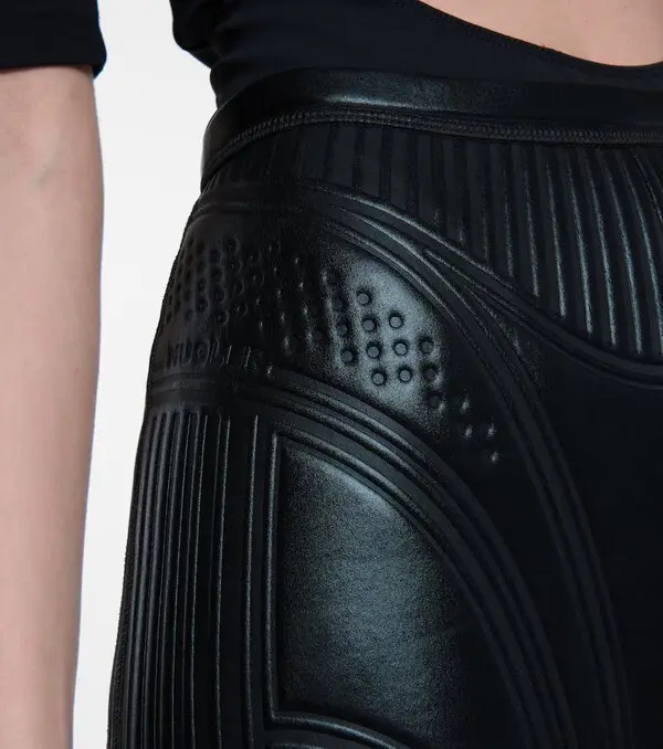 MUGLER Embossed Scuba Leggings