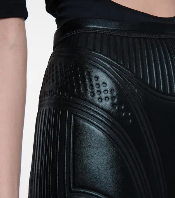 MUGLER Embossed Scuba Leggings