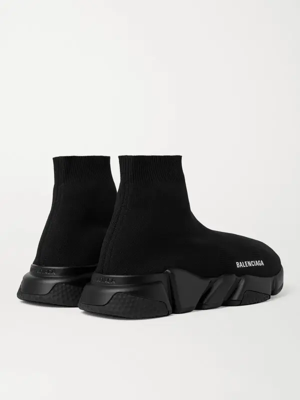 Balenciaga Speed Stretch-knit Slip-on Sneakers - Black