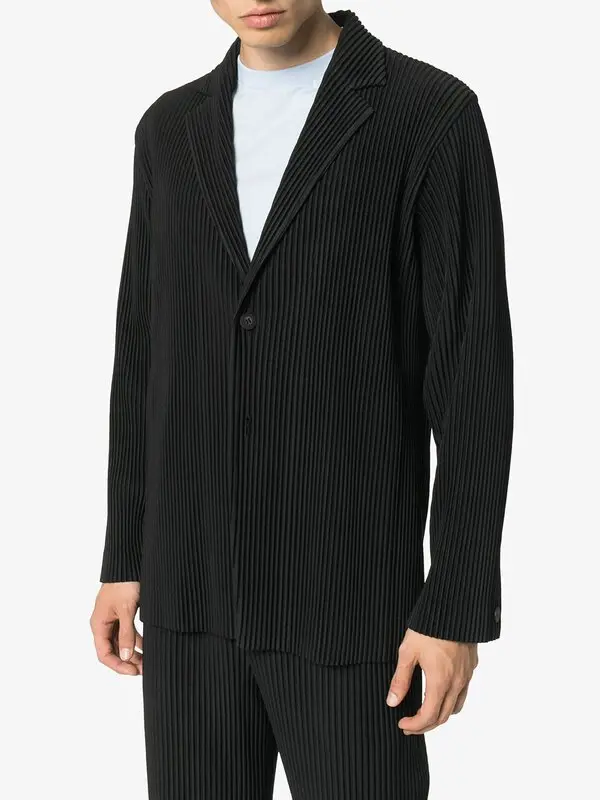 Issey Miyake Single-breasted Plissé Blazer