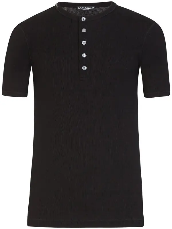 Dolce & Gabbana Fine-rib Cotton T-shirt - Black