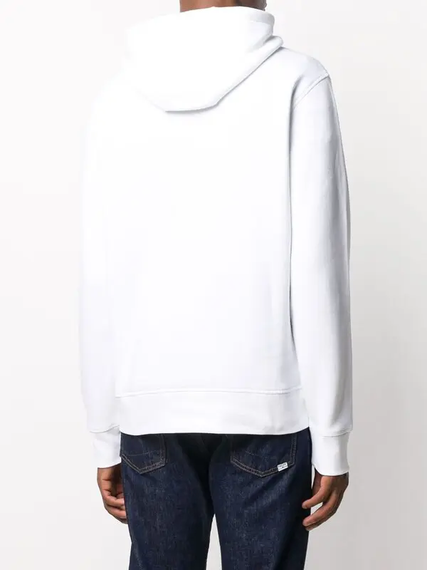 Tommy Hilfiger Embroidered Logo Drawstring Hoodie - White
