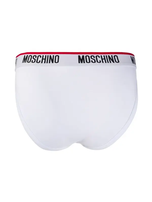 Moschino Logo Waistband Briefs - White