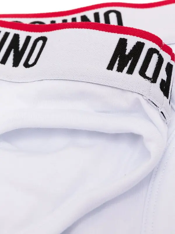 Moschino Logo Waistband Briefs - White