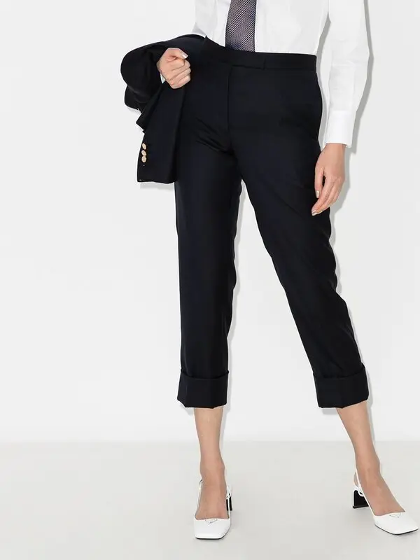 Thom Browne Super 120s Cropped Wool Trousers