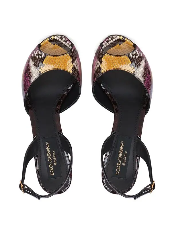 Dolce & Gabbana Snakeskin Effect High Heel Sandals