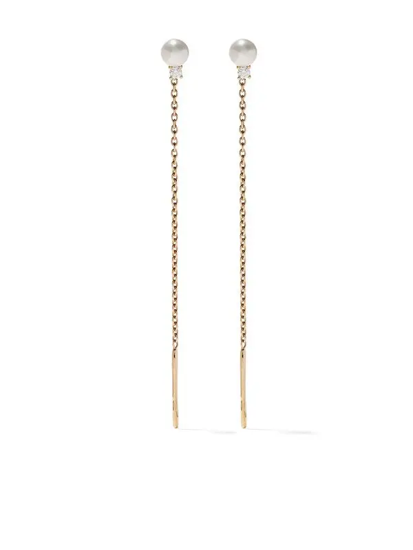 Yoko London Trend Diamond And Pearl Drop Earrings