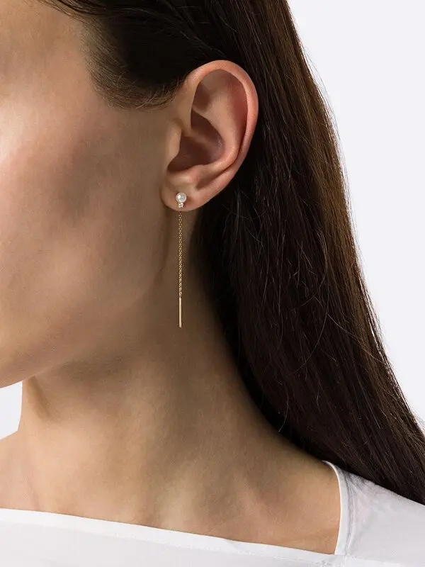 Yoko London Trend Diamond And Pearl Drop Earrings