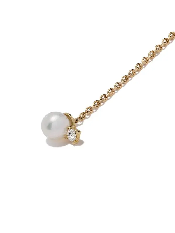 Yoko London Trend Diamond And Pearl Drop Earrings