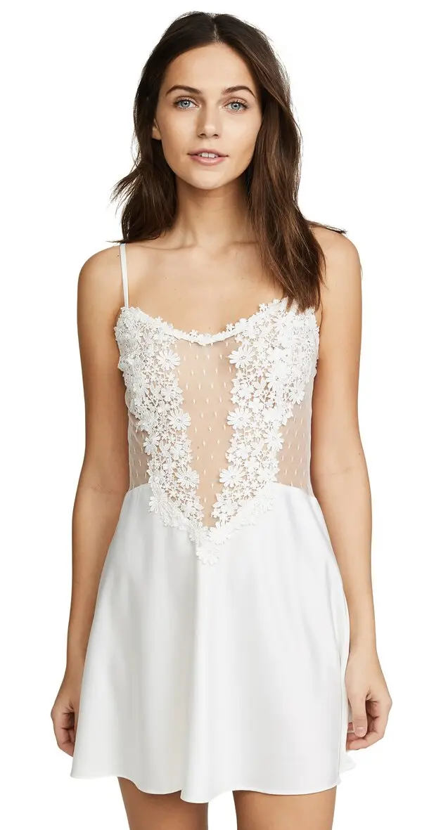 Flora Nikrooz Showstopper Chemise With Lace - Ivory