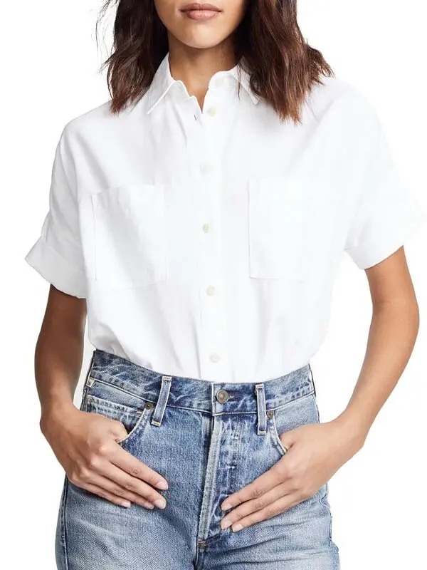Madewell White Cotton Courier Shirt