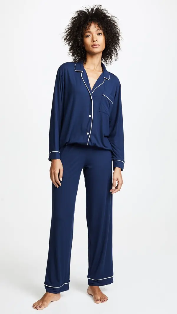 Eberjey Gisele Pajama Set - Navy/ivory