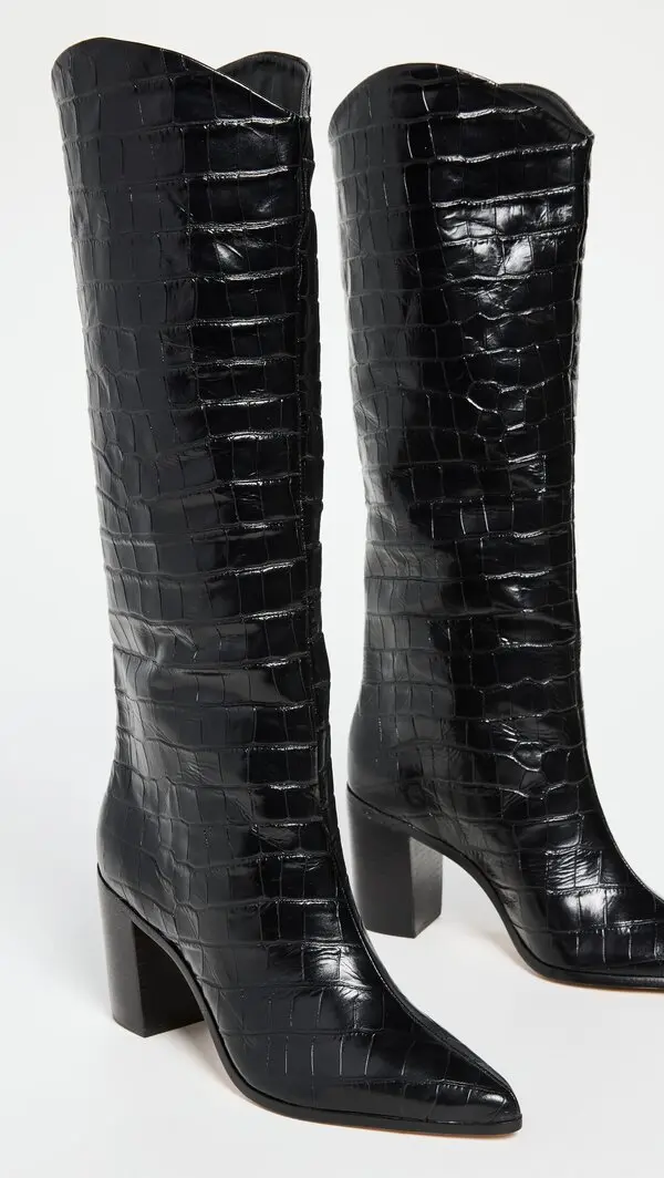 chinese dress ladies Black Block Heeled Boot Maryana