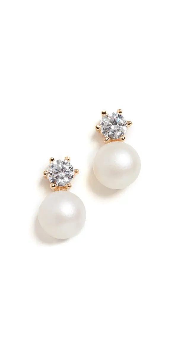 Shashi Bliss Stud Earrings - Gold/pearl