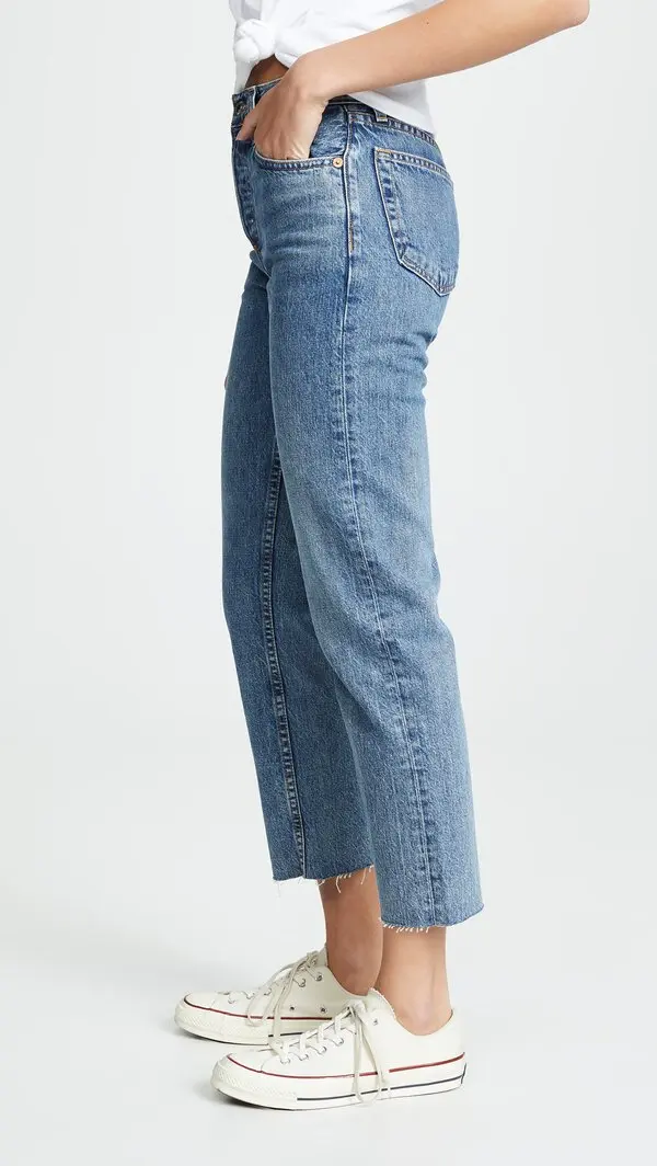 RE/DONE High-rise Stove Pipe Jeans - Medium Vain