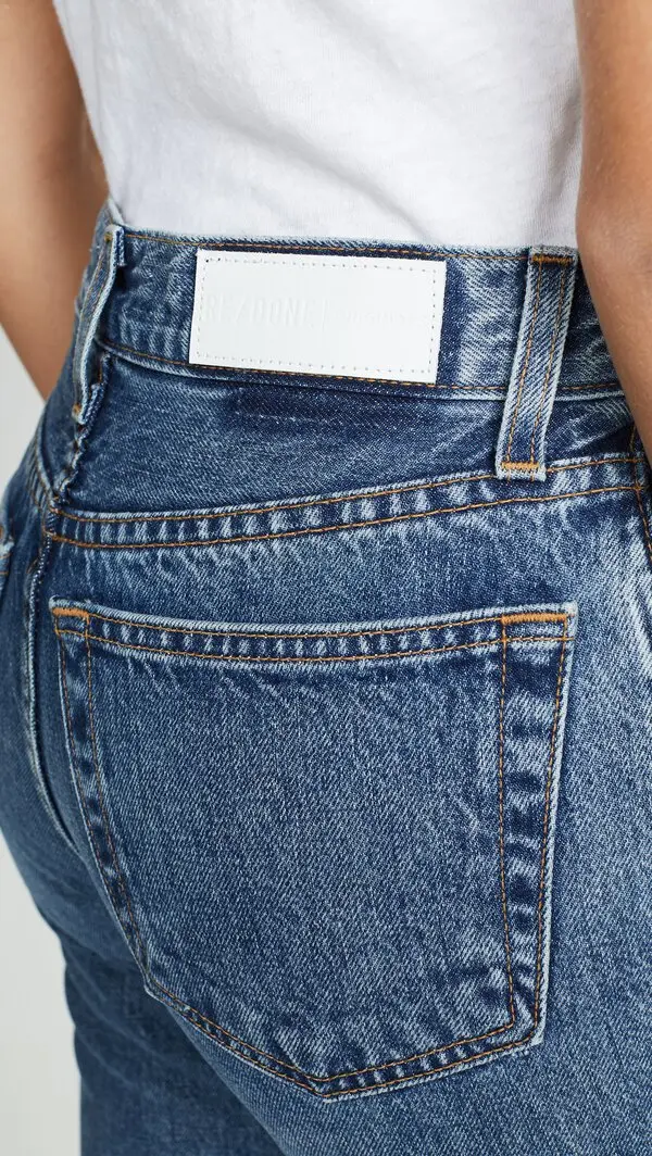 RE/DONE High-rise Stove Pipe Jeans - Medium Vain