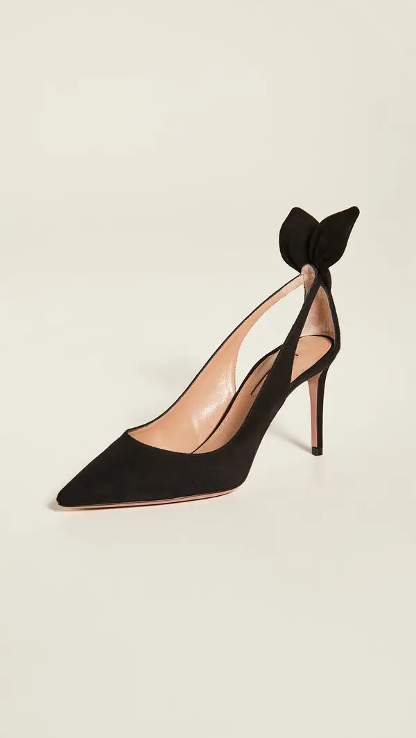 AQUAZZURA 85mm Bow Tie Pumps - Black