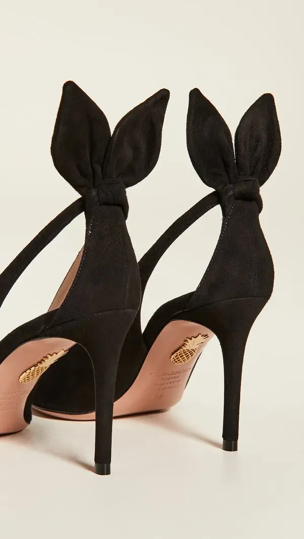 AQUAZZURA 85mm Bow Tie Pumps - Black