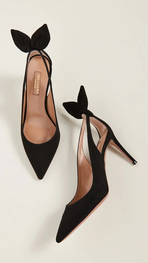 AQUAZZURA 85mm Bow Tie Pumps - Black
