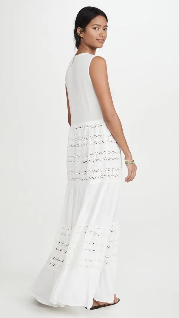 Playa Lucila Eyelet Maxi Dress - White