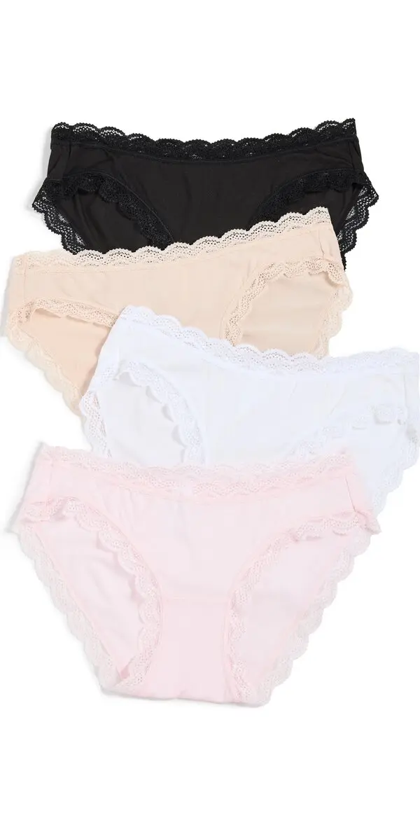 STRIPE & STARE Essentials Mix Knicker Box 4 Pack - Black/sand/white/pale Pink