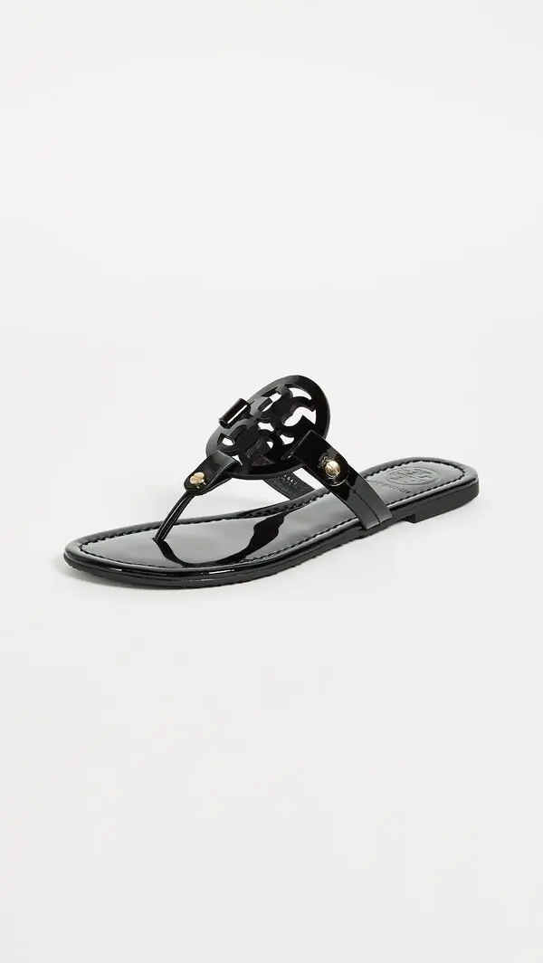 Tory Burch Miller Patent Thong Sandal - Black