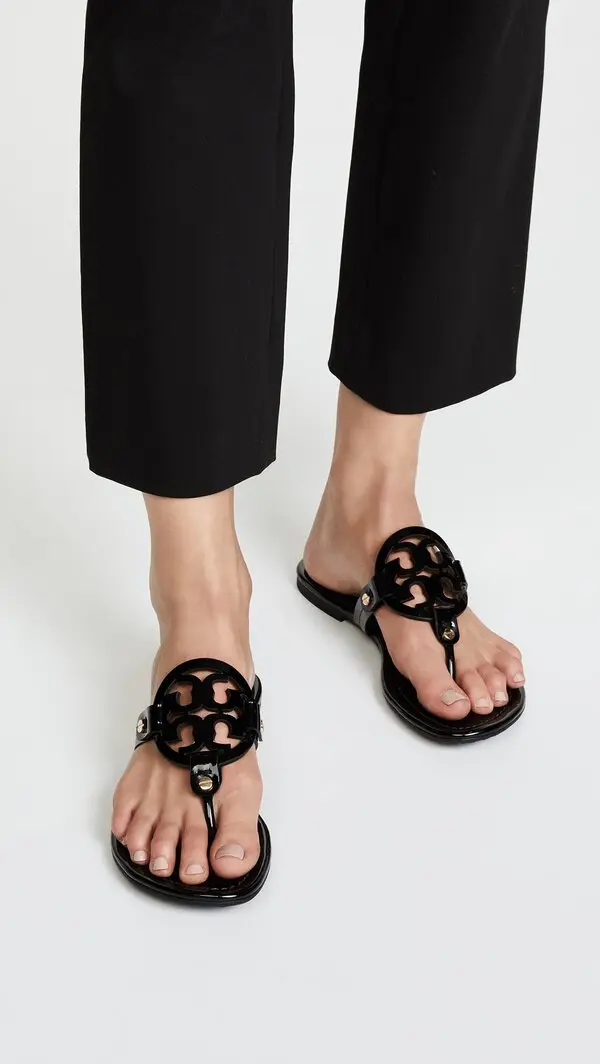 Tory Burch Miller Patent Thong Sandal - Black