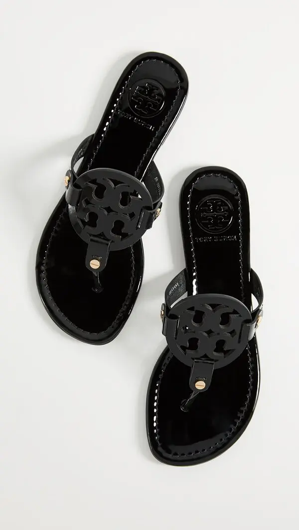 Tory Burch Miller Patent Thong Sandal - Black