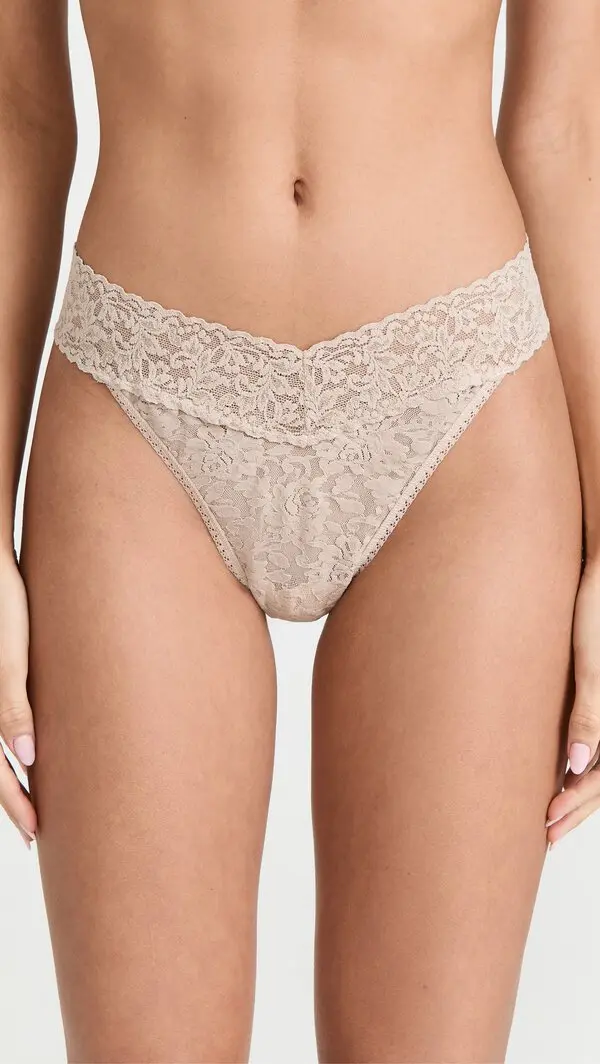 Hanky Panky Signature Lace Original Rise Thong 3 Pack - Chai/chai/chai