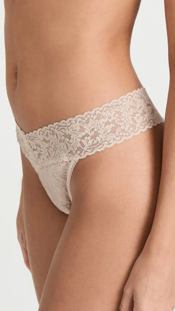 Hanky Panky Signature Lace Original Rise Thong 3 Pack - Chai/chai/chai