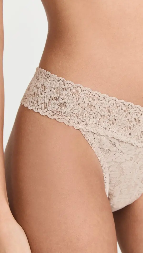 Hanky Panky Signature Lace Original Rise Thong 3 Pack - Chai/chai/chai